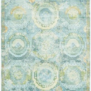 Unique Loom Baracoa Collection Area Rug - Coppelia (4' 3" x 6' 1" Rectangle, Light Blue/ Blue)