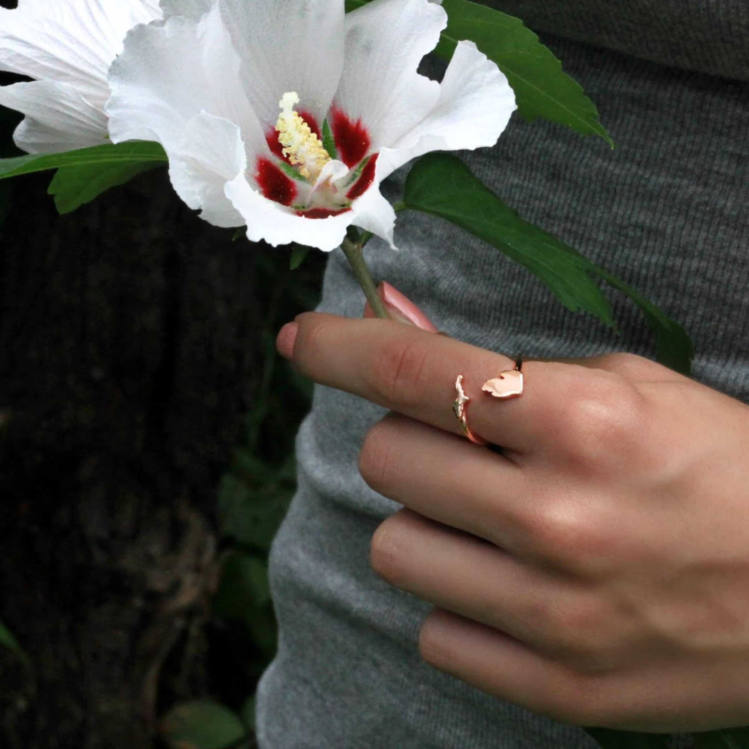 Stone Armory Copper Plated Michigan Ring For Women | State Of Michigan Jewelry | Adjustable In Size Michigan Ring | Perfect Upper Peninsula Michigan Gift