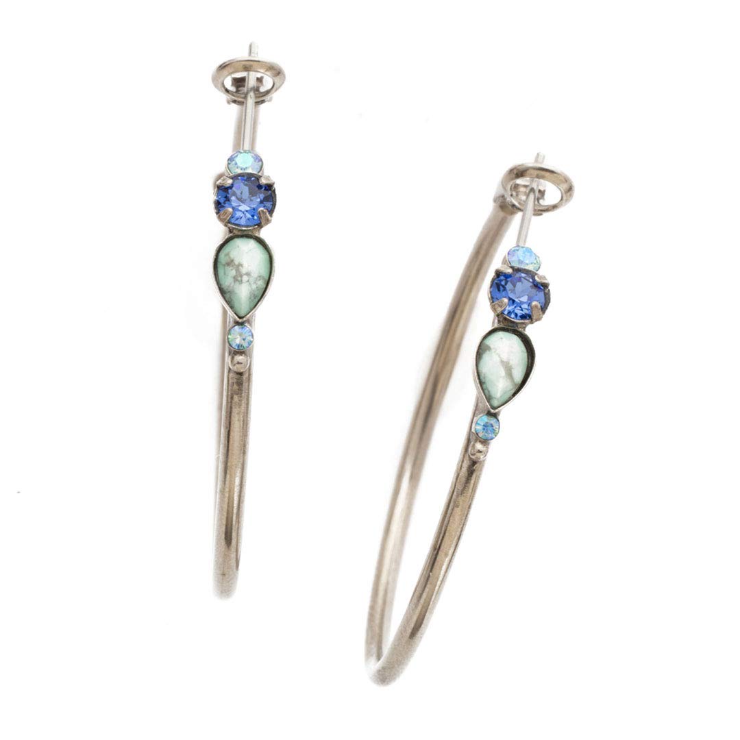 Sorrelli Sweet Pea Earrings, Antique Silver-Tone Finish, Ultramarine