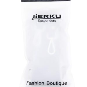 JIERKU Romanlin Mens Suspenders for Work 3 Swivel Hook Clips Y-Back for Groomsmen Leather Black