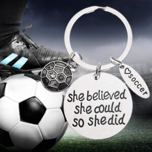 Infinity Collection Soccer Keychain, Soccer She Believed She Could So She Did Keychain, Soccer Gifts for Players and Soccer Teams