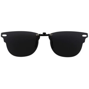 COODY Polarized CLIP-ON Sunglasses for Ray-Ban RB5154 49x21 51x21 Size Multicolor Option (Black, 51x21)