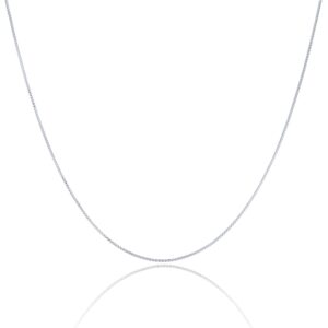 925 Sterling Silver 1.5 MM Box Chain Italian Necklace Lightweight Strong - Rhodium Plated - Lobster Claw 24 Inch