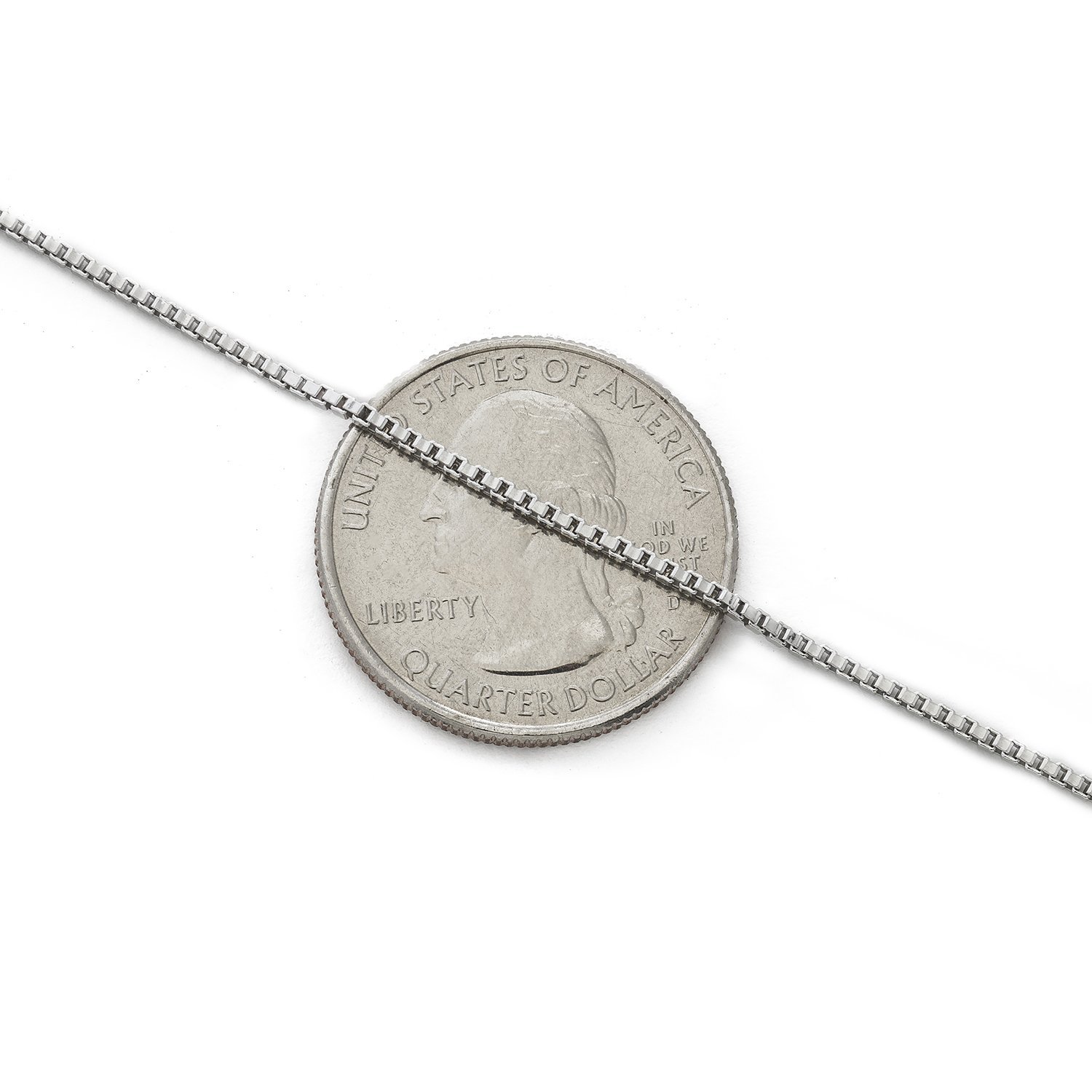 925 Sterling Silver 1.5 MM Box Chain Italian Necklace Lightweight Strong - Rhodium Plated - Lobster Claw 24 Inch