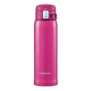 zojirushi sm-sd48-pv water bottle, stainless steel, mug, direct drinking, lightweight, cold and heat retention, one-touch open type, lightweight, compact, 16.2 fl oz (480 ml), deep cherry