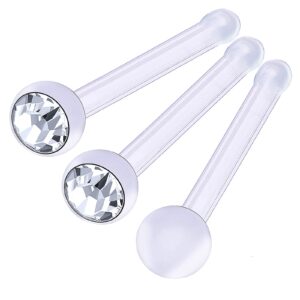 bodyjewellery 3pcs 20g 0.8mm nose stud bone straight bar nostril ring clear bioflex flexible 2.5mm clear crystal pick color