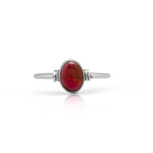 koral jewelry oval garnet stone delicate ring 925 sterling silver vintage tribal gipsy boho chic us size 5 6 7 8 9 (7)