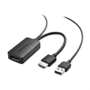 cable matters uni-directional hdmi to displayport adapter for desktop and laptop computers (hdmi 2.0 to displayport 1.2) with 4k 60hz video resolution - not compatible with ps5 or xbox series x/s