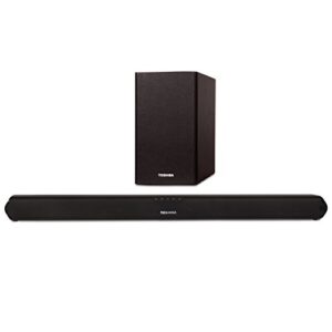 toshiba ty-wsb600 2.1 channel bluetooth soundbar tv speaker: sound bar with wireless subwoofer, hdmi arc with cec, optical, coaxial, aux and usb inputs & remote control