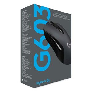 Logitech G603 Lightspeed Wireless Gaming Mouse, Hero Sensor, 12000 DPI, Lightweight, 6 Programmable Buttons, 500h Battery Life, On-Board Memory, PC/Mac - Black