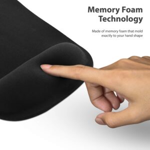 Quality Selection Mouse Pad Wrist Support Comfortable Ergonomic Wrist Rest Memory Foam Mousepad, Cushion & Pain Relief Mouse Pads, for Computer, Laptop, Home & Office Non-Slip Rubber Base, Black