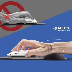 Quality Selection Mouse Pad Wrist Support Comfortable Ergonomic Wrist Rest Memory Foam Mousepad, Cushion & Pain Relief Mouse Pads, for Computer, Laptop, Home & Office Non-Slip Rubber Base, Black