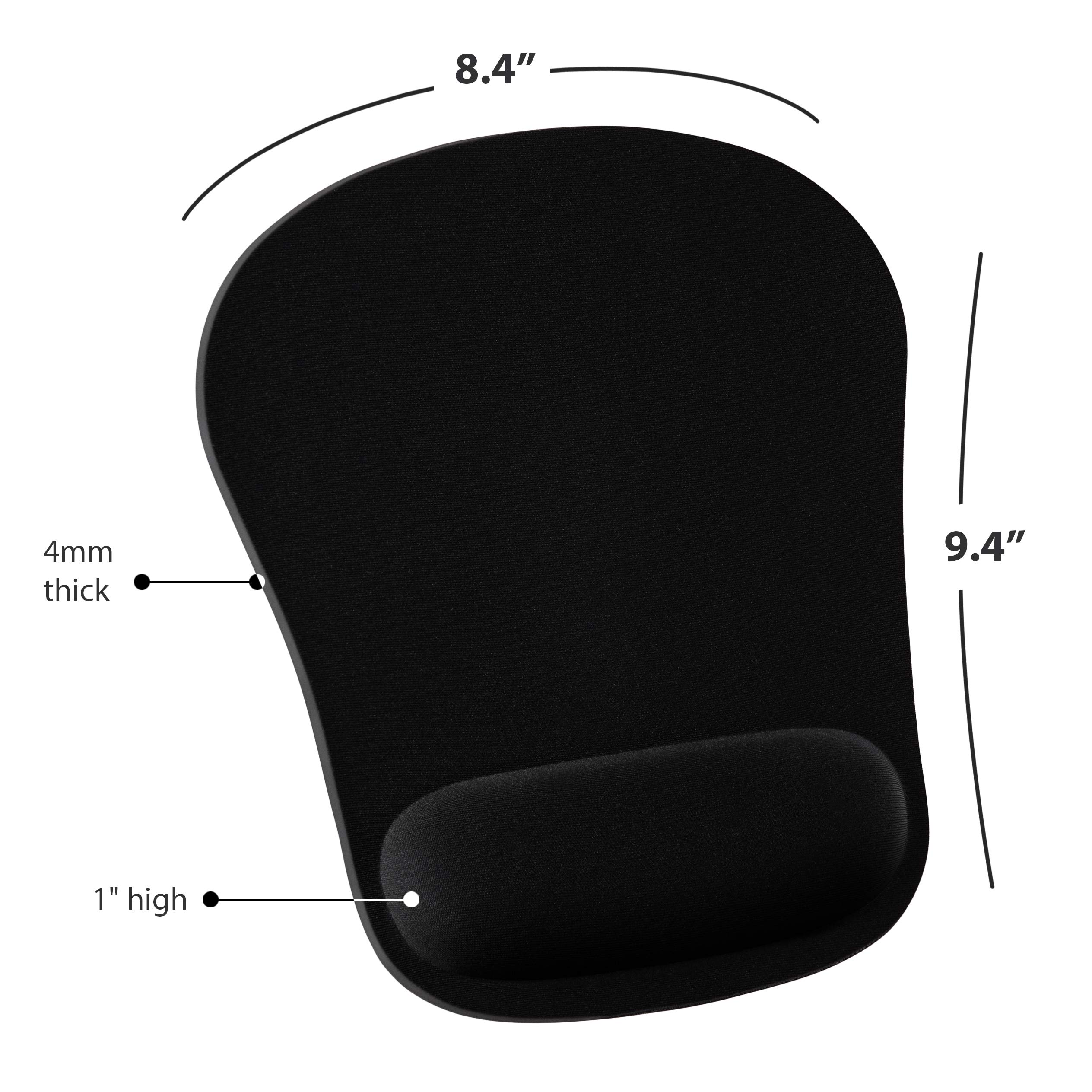 Quality Selection Mouse Pad Wrist Support Comfortable Ergonomic Wrist Rest Memory Foam Mousepad, Cushion & Pain Relief Mouse Pads, for Computer, Laptop, Home & Office Non-Slip Rubber Base, Black