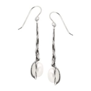 Silpada 'Intertwining Vines' 10.5-11 mm Freshwater Cultured Pearl Twisted Drop Earrings in Sterling Silver