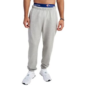 champion, reverse weave, heavyweight fleece sweatpants for men, 30", oxford gray c logo, medium