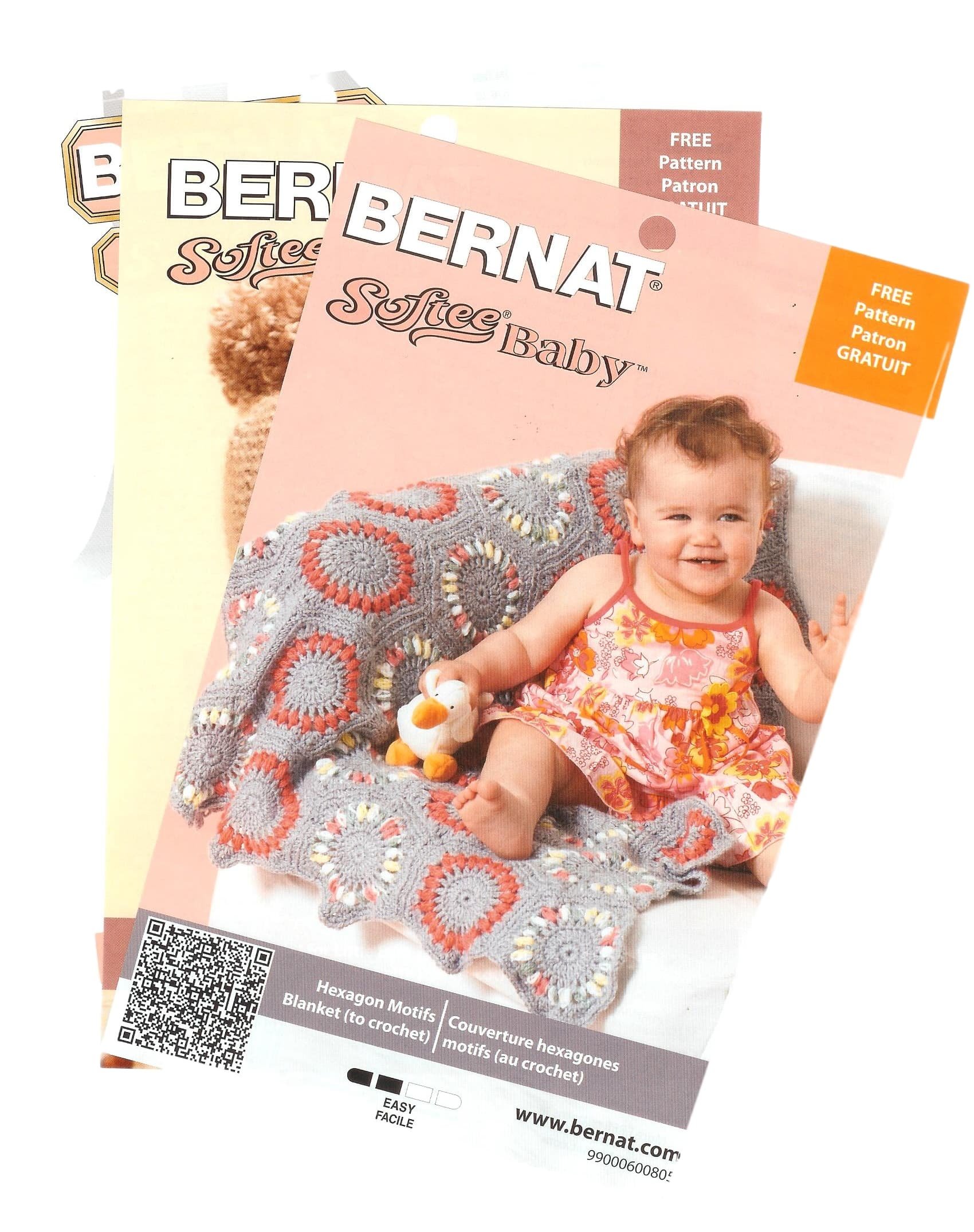 Bernat Softee Baby Yarn 3 Pack Bundle Includes 3 Patterns DK Light Worsted #3