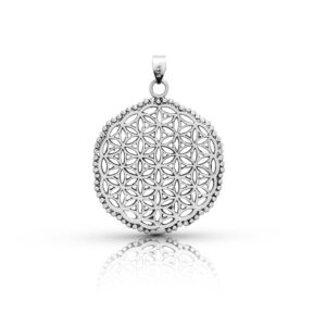 flower of life pendant sterling silver 925 sacred geometry seed of life yoga jewelry