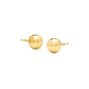 ross-simons italian 6mm 18kt yellow gold ball stud earrings