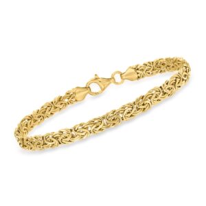 ross-simons 14kt yellow gold byzantine bracelet. 7 inches