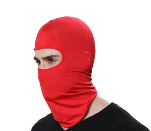 ganway ski mask balaclava hood skullies beanies outdoor sports cycling hat (red)