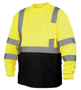 pyramex safety rlts3110bxl rlts31b series hi-vis safety t-shirt, polyester, x-large, lime