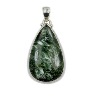 natural russian seraphinite & sterling silver pendant