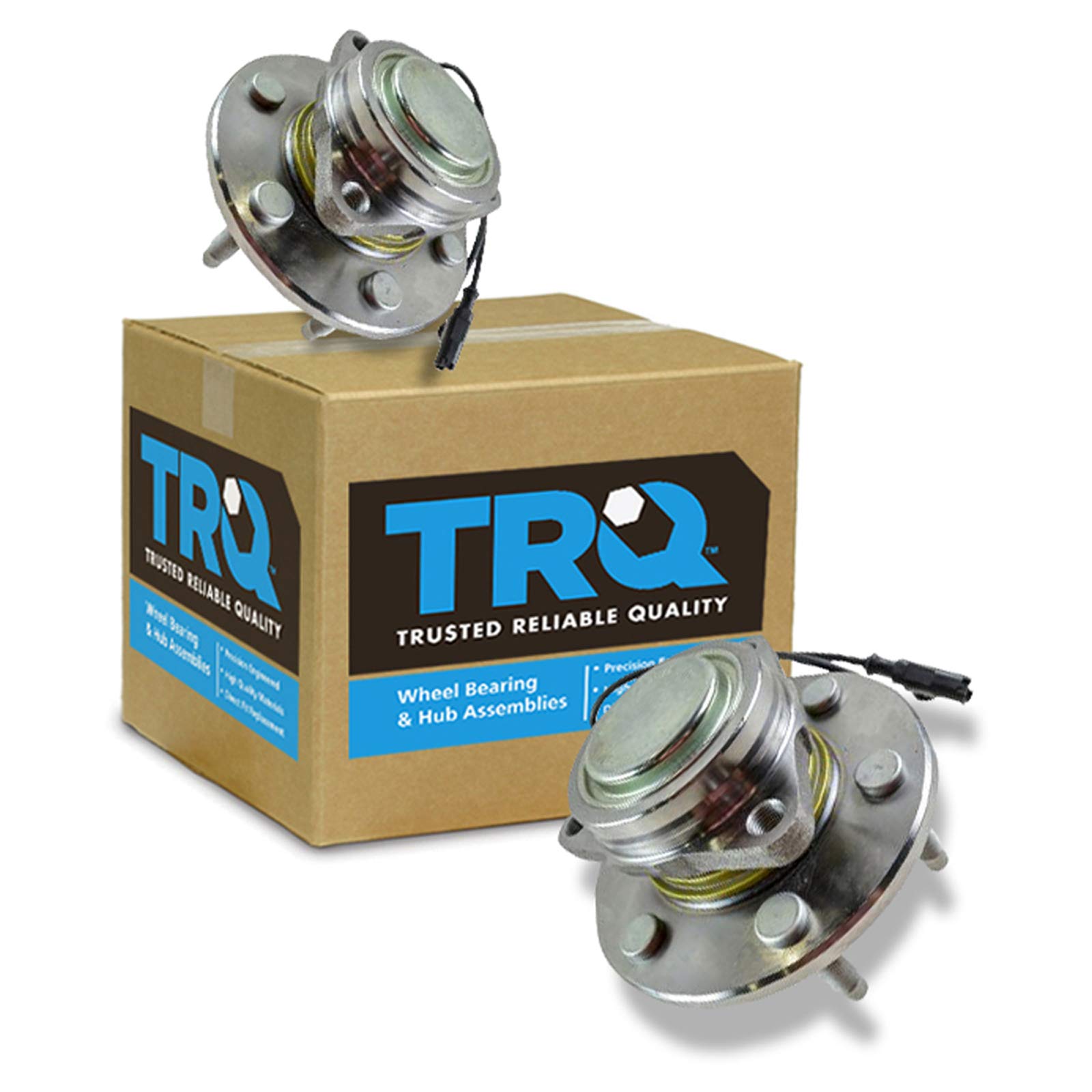 TRQ Front Wheel Hubs & Bearings 6 Lug Left & Right Pair for Chevy GMC 2WD 2x4