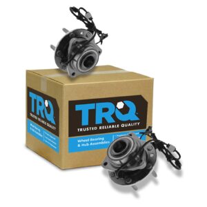 trq front wheel hub & bearing pair set for trailblazer envoy w/abs 6 lug