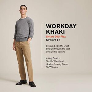 Dockers Men's Straight Fit Workday Smart 360 Flex Pants (Regular and Big & Tall), New British Khaki, 36W x 30L