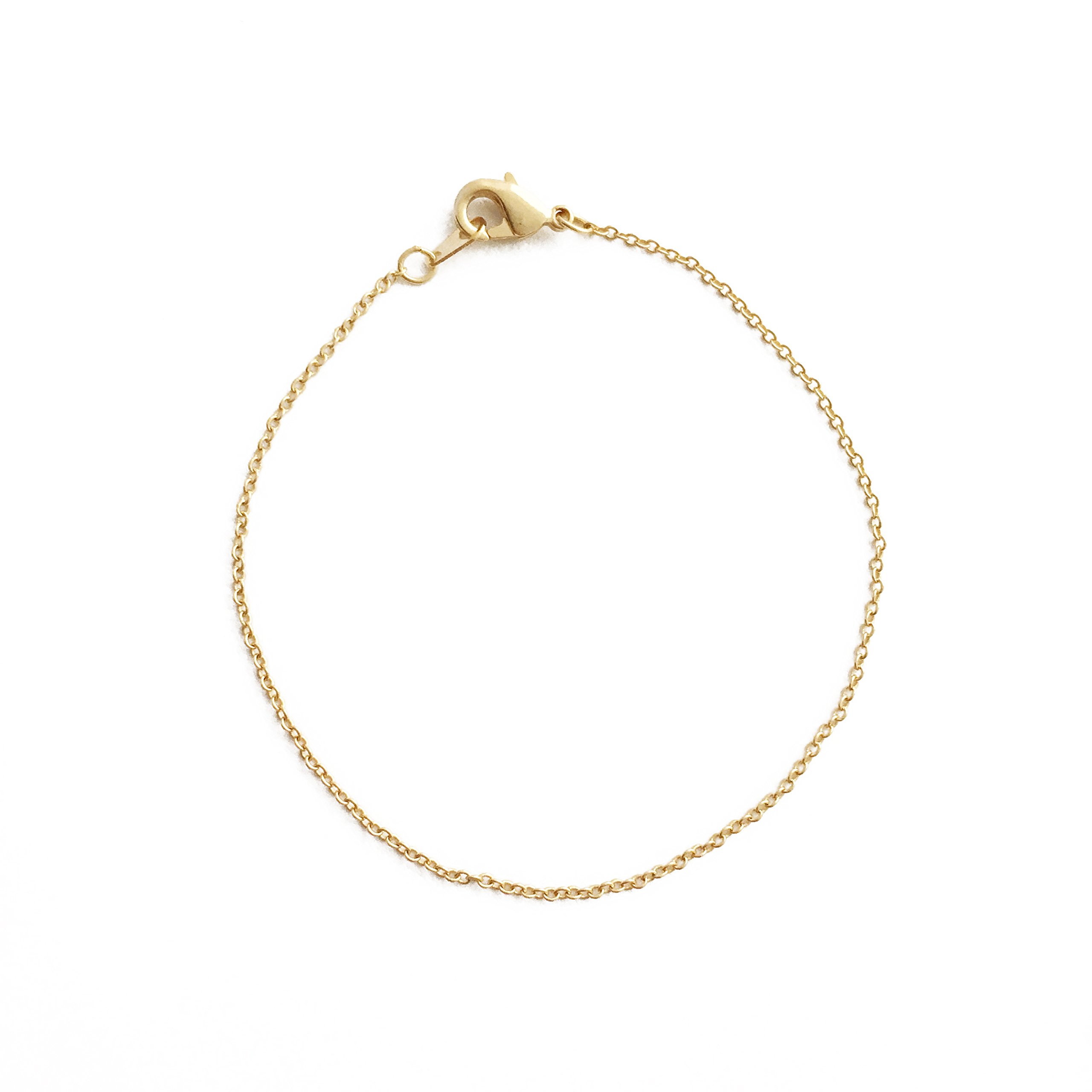 Honeycat Thin Chain Plain Bracelet in 18k Gold Plate | Minimalist, Delicate Jewelry (Gold)