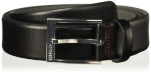 hugo boss mens gellot grainy leather belt, black, 34 us