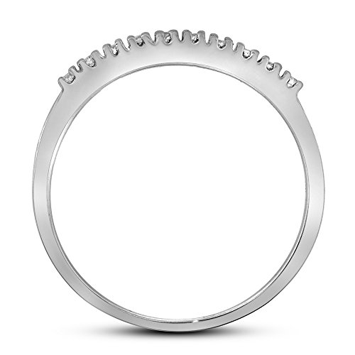 Size - 4.5 - Solid 10k White Gold Round White Diamond Bridal Solitaire Halo Engagement Ring with Matching Wedding Band (1/3 cttw)