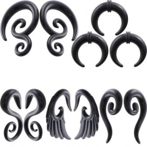 ipink-5 pairs acrylic spiral snail taper plugs tunnel ear stretcher expander kit plugs 14-00 gauges (5 pairs of 8mm(0g))