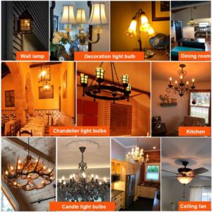 LiteHistory Dimmable 4W 2200K Amber CA10 led Bulb E12 Candelabra led 250lm, Warm White, 40W Flame tip 6Pack