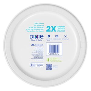 Dixie Large Paper Plates, 10 Inch, 86 Count, 2X Stronger, Microwave-Safe, Soak-Proof, Cut Resistant, Disposable Plates For Everyday Breakfast, Lunch, & Dinner Meals