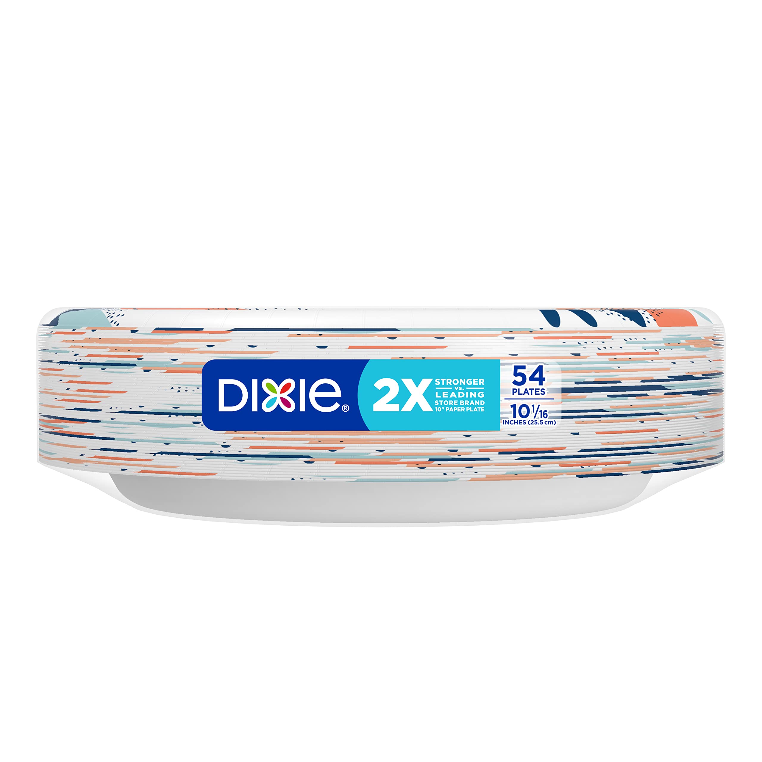 Dixie Large Paper Plates, 10 Inch, 86 Count, 2X Stronger, Microwave-Safe, Soak-Proof, Cut Resistant, Disposable Plates For Everyday Breakfast, Lunch, & Dinner Meals