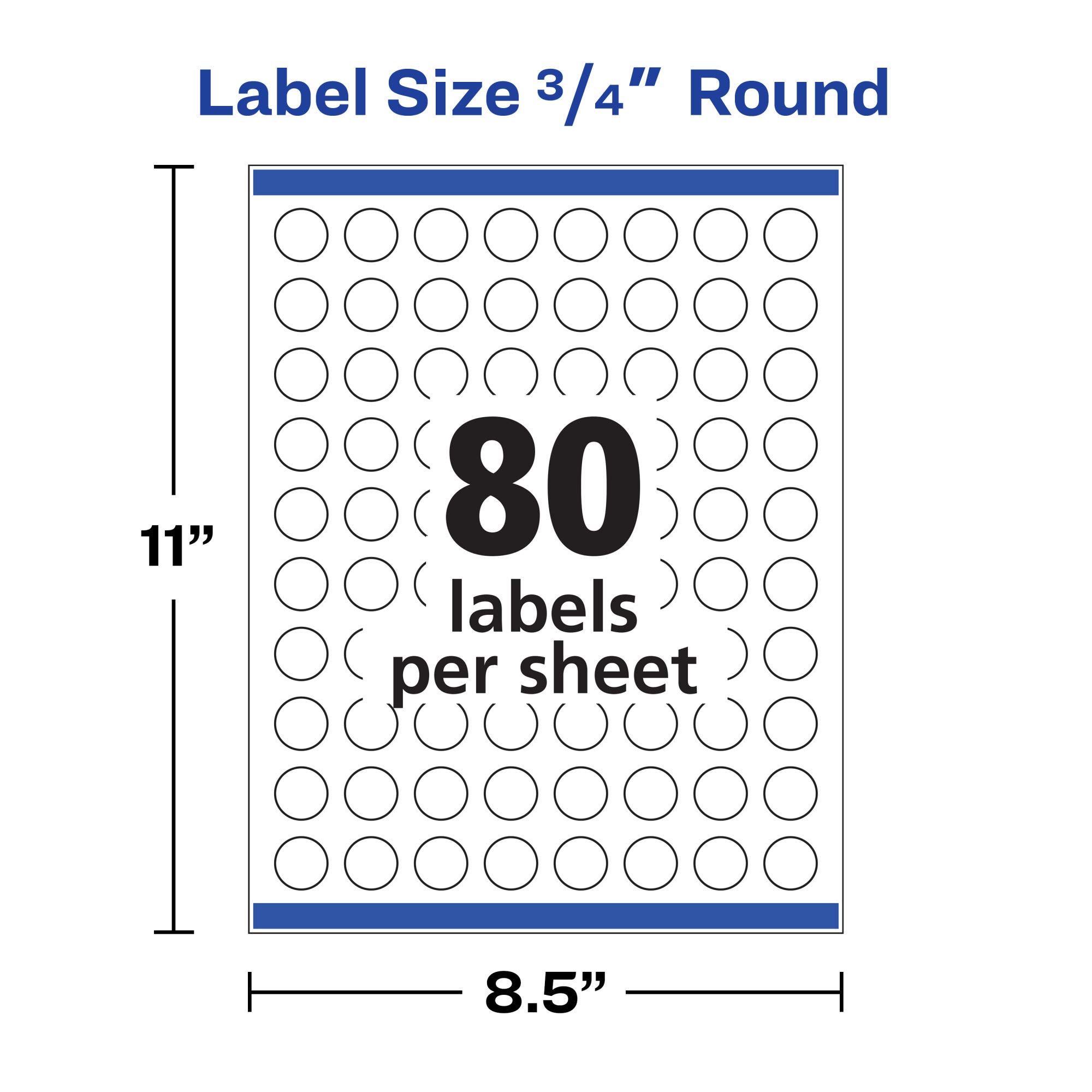 Avery Printable Round Labels with Sure Feed, 3/4" Diameter, Glossy Clear, 400 Customizable Labels (4222)