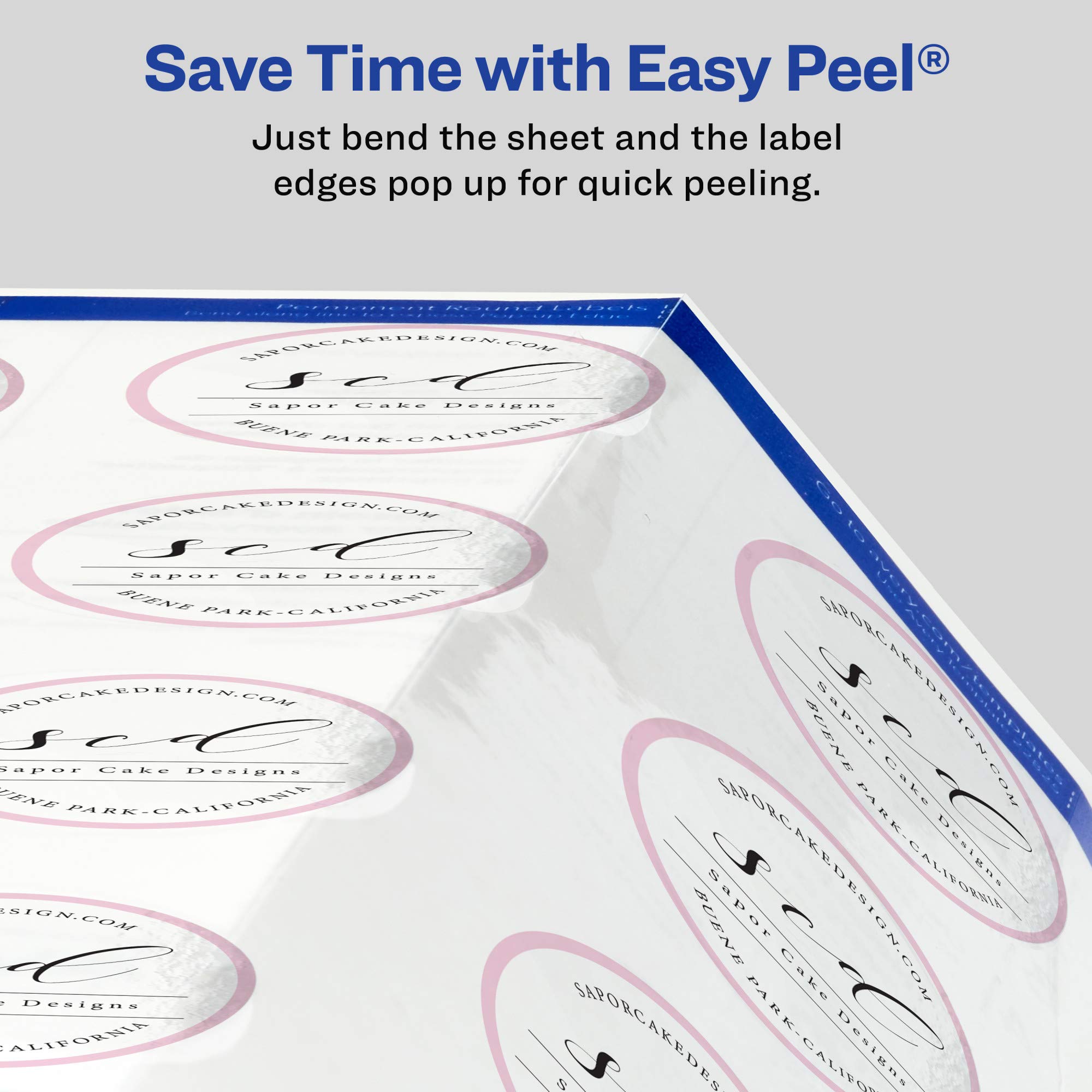 Avery Printable Round Labels with Sure Feed, 3/4" Diameter, Glossy Clear, 400 Customizable Labels (4222)