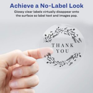 Avery Printable Round Labels with Sure Feed, 3/4" Diameter, Glossy Clear, 400 Customizable Labels (4222)