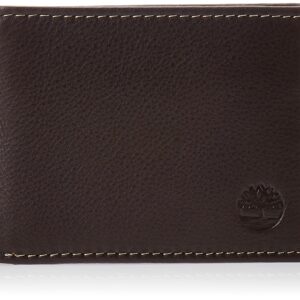 Timberland mens Wellington Leather Rfid Bifold Commuter Security Wallet, brown, One Size