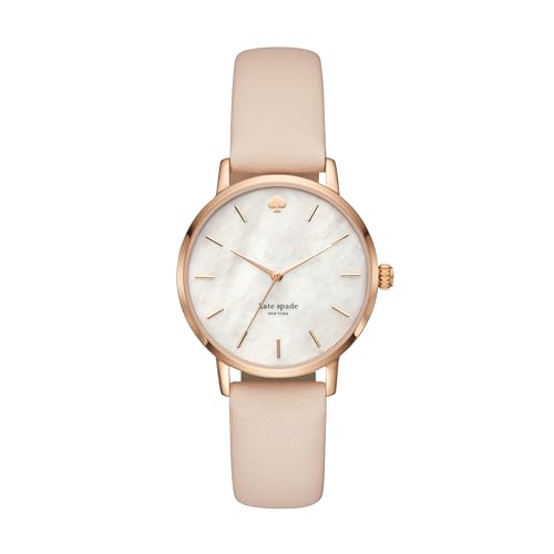 Kate Spade New York Women's Metro Quartz Stainless Steel and Leather Watch, Color: Rose Gold, Nude (Model: KSW1403)