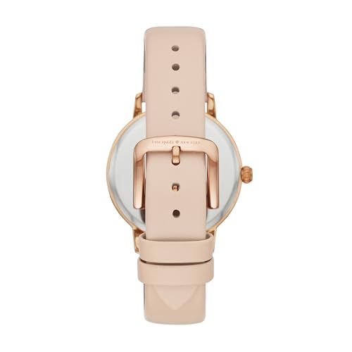 Kate Spade New York Women's Metro Quartz Stainless Steel and Leather Watch, Color: Rose Gold, Nude (Model: KSW1403)