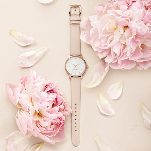 Kate Spade New York Women's Metro Quartz Stainless Steel and Leather Watch, Color: Rose Gold, Nude (Model: KSW1403)