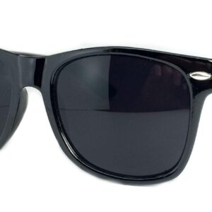 Sunglasses Classic 80’s Vintage Style Design (Black Gloss, Super Dark)…………