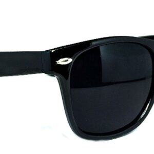 Sunglasses Classic 80’s Vintage Style Design (Black Gloss, Super Dark)…………