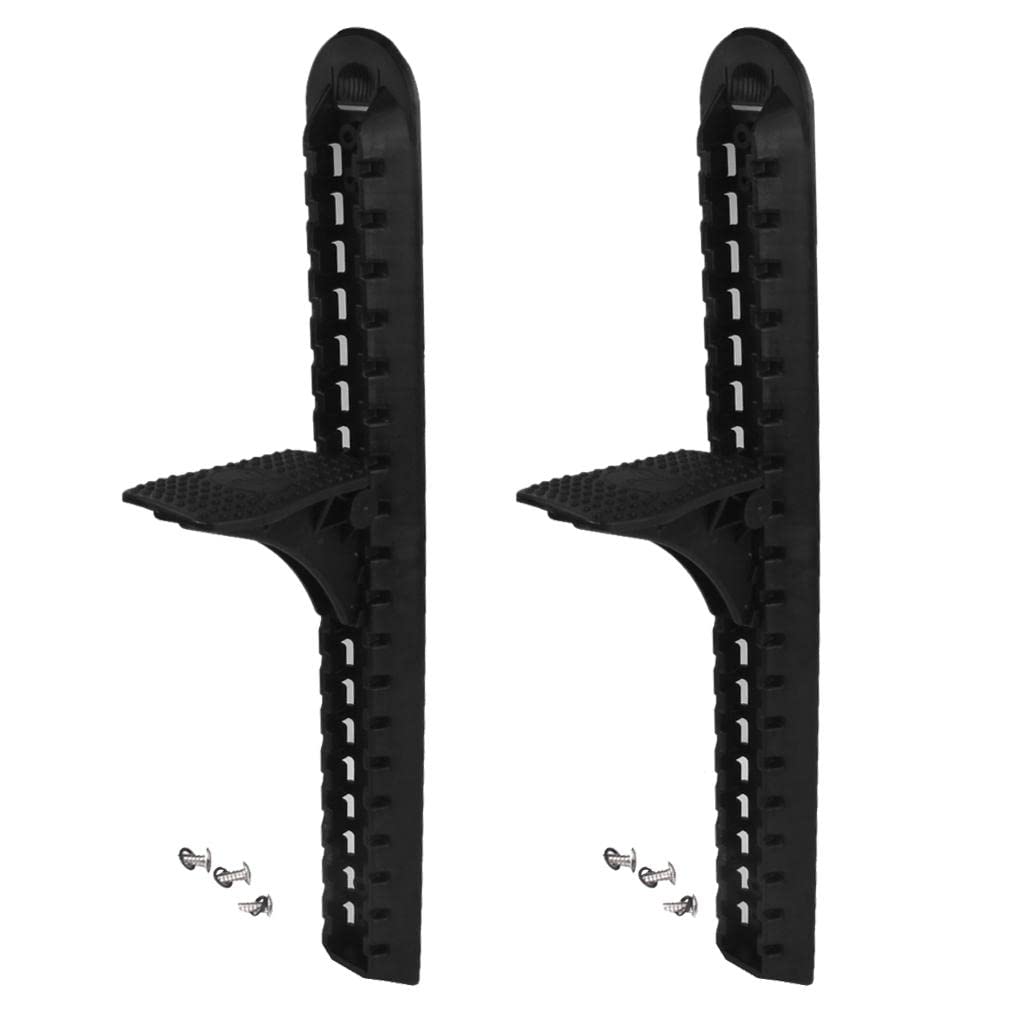 MonkeyJack 2 Pieces/Set 18" Long Lightweight Black Nylon Sit-in & Sit-on Kayak Foot Brace Pedal with Screws