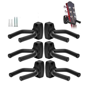 veidia 6 pcs guitar hangers keep hook holder wall mount for all size guitars, bass, mandolin, banjo