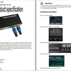 AMKI DMX 512 LED Decoder Controller for RGB Tape Strip Light Dimmer Driver (4 Channel with Display)