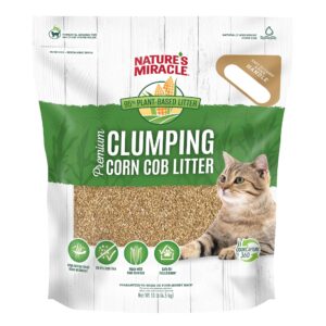 nature's miracle premium clumping corn cob litter, tough odor bio-enzymatic formula, dust free