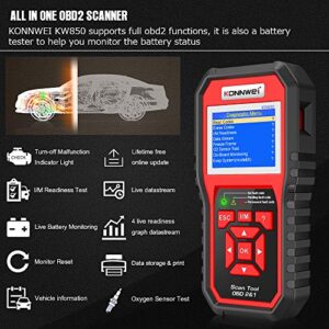 KONNWEI KW850 Professional OBD2 Scanner Auto Code Reader Diagnostic Check Engine Light Scan Tool for OBD II Cars After 1996(Original)